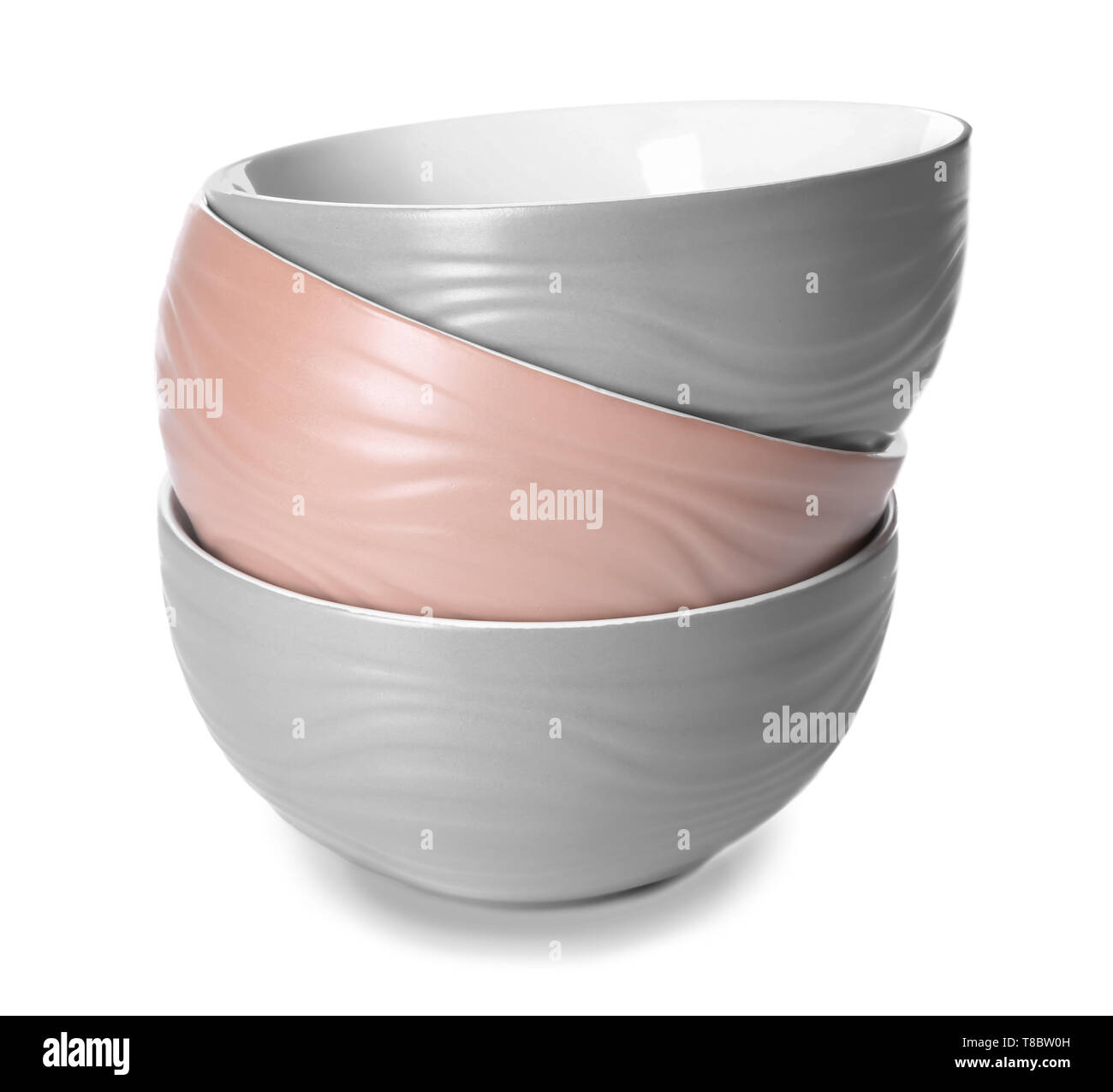 Clean bowls on white background Stock Photo - Alamy