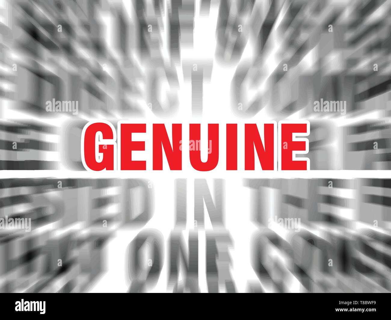 Genuine word on red Stock Vector Images - Alamy