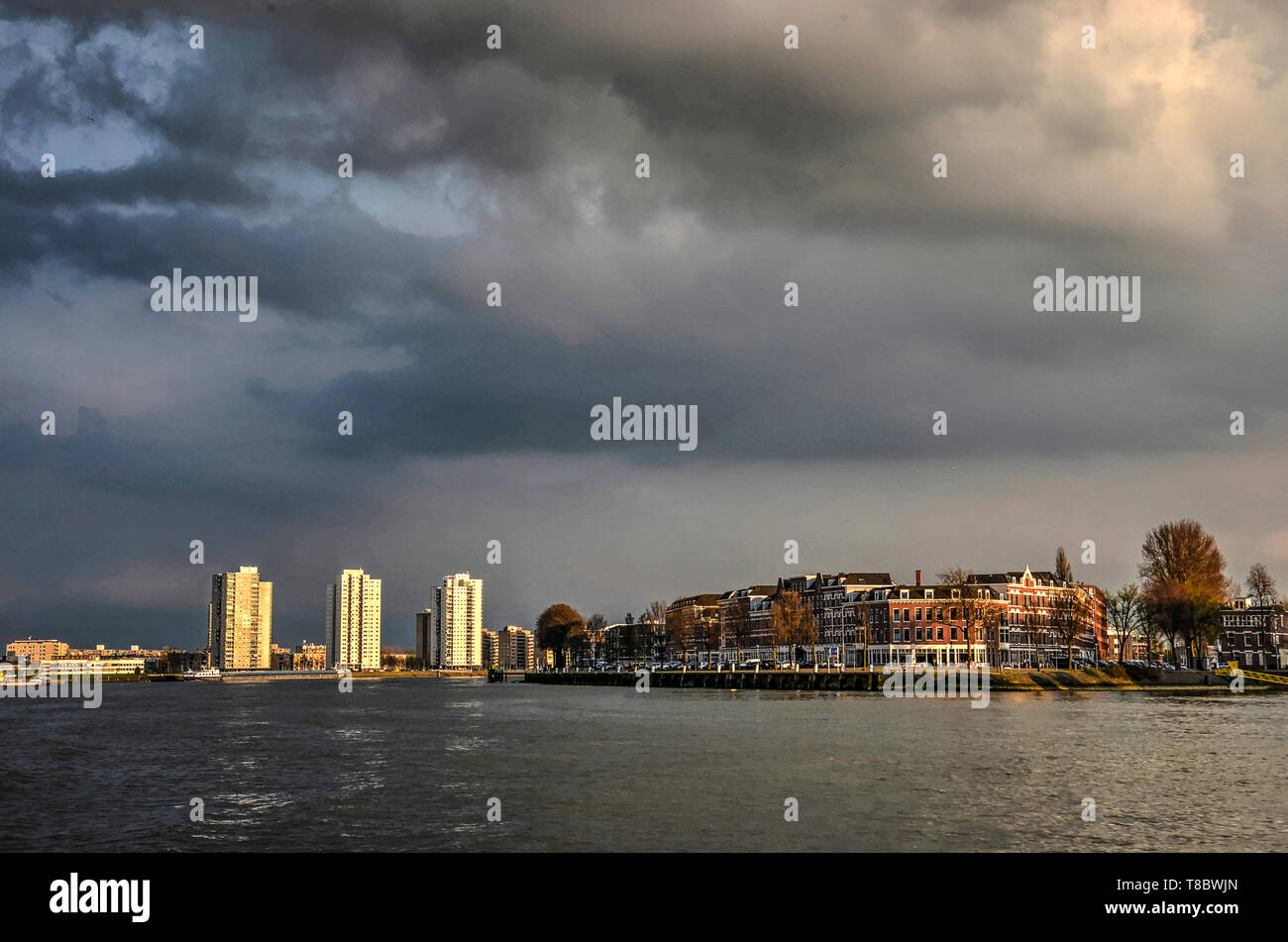 Rotterdam, The Netherlands, April 13, 2016: dramatic cloudy sky over ...
