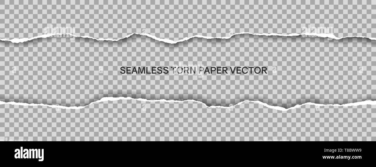 Realistic illustration of wide seamless torn paper with space for text ...
