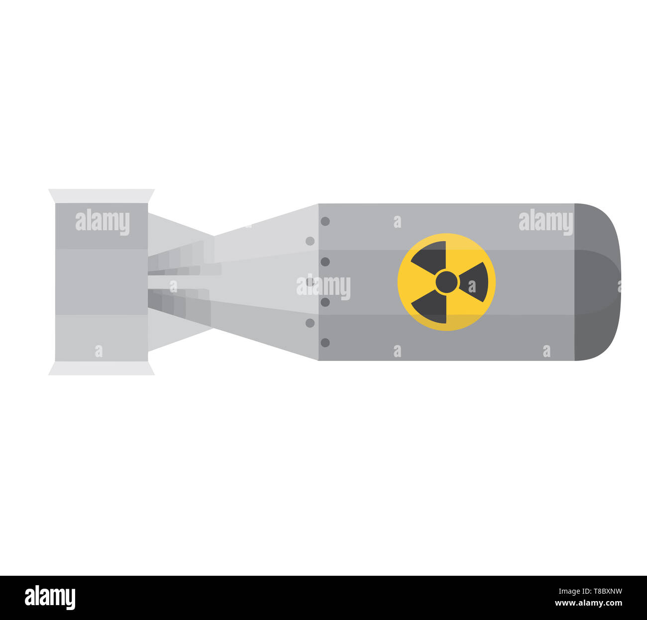 bomb nuke nuclear war danger atom explosive illustration silver Stock ...