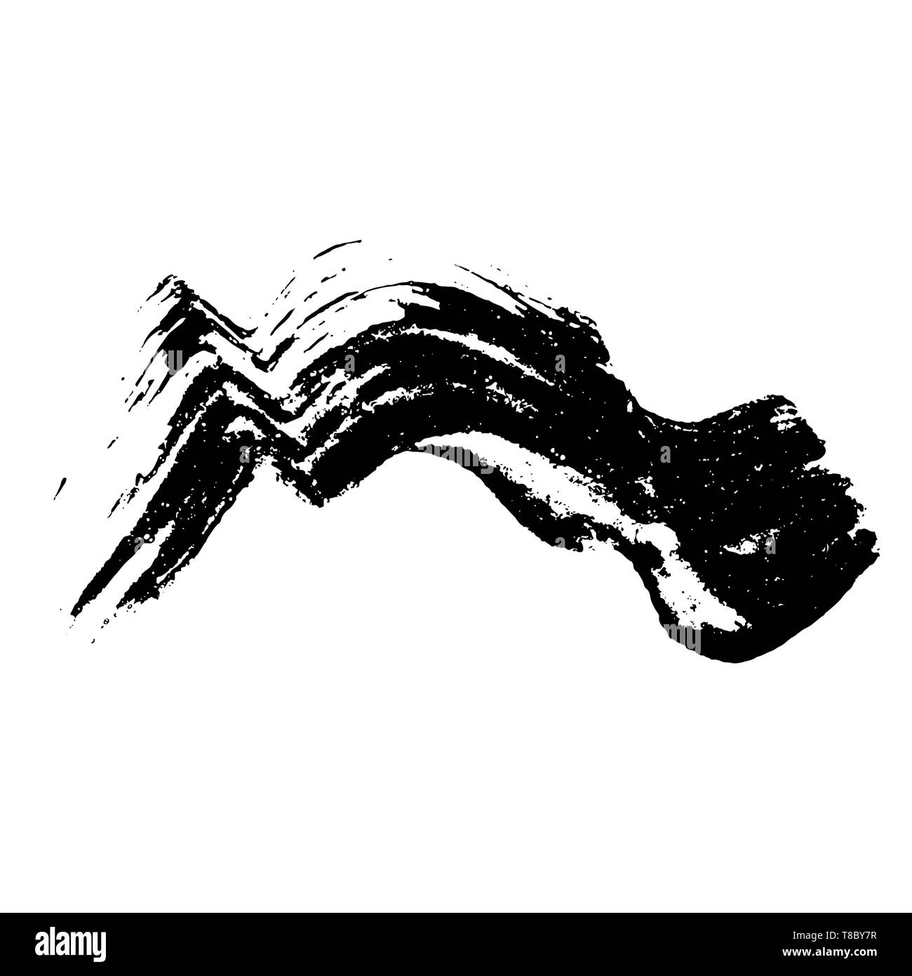 Ink vector dry wave brush stroke. Vector illustration. Grunge texture ...