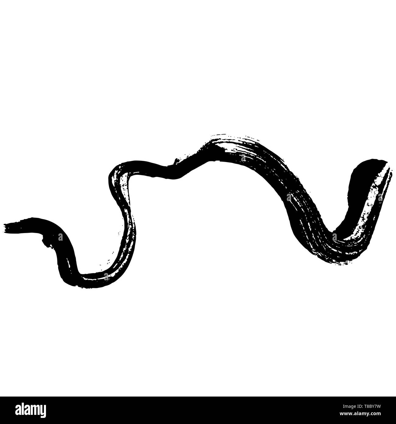 Ink vector dry wave brush stroke. Vector illustration. Grunge texture ...