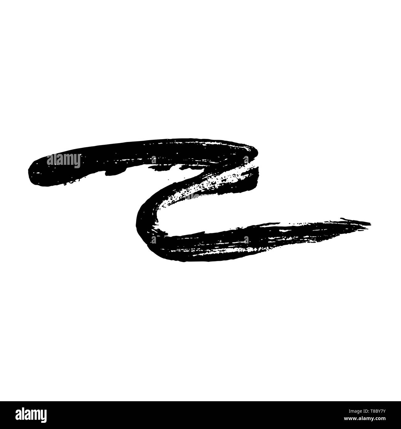 Ink vector dry wave brush stroke. Vector illustration. Grunge texture ...