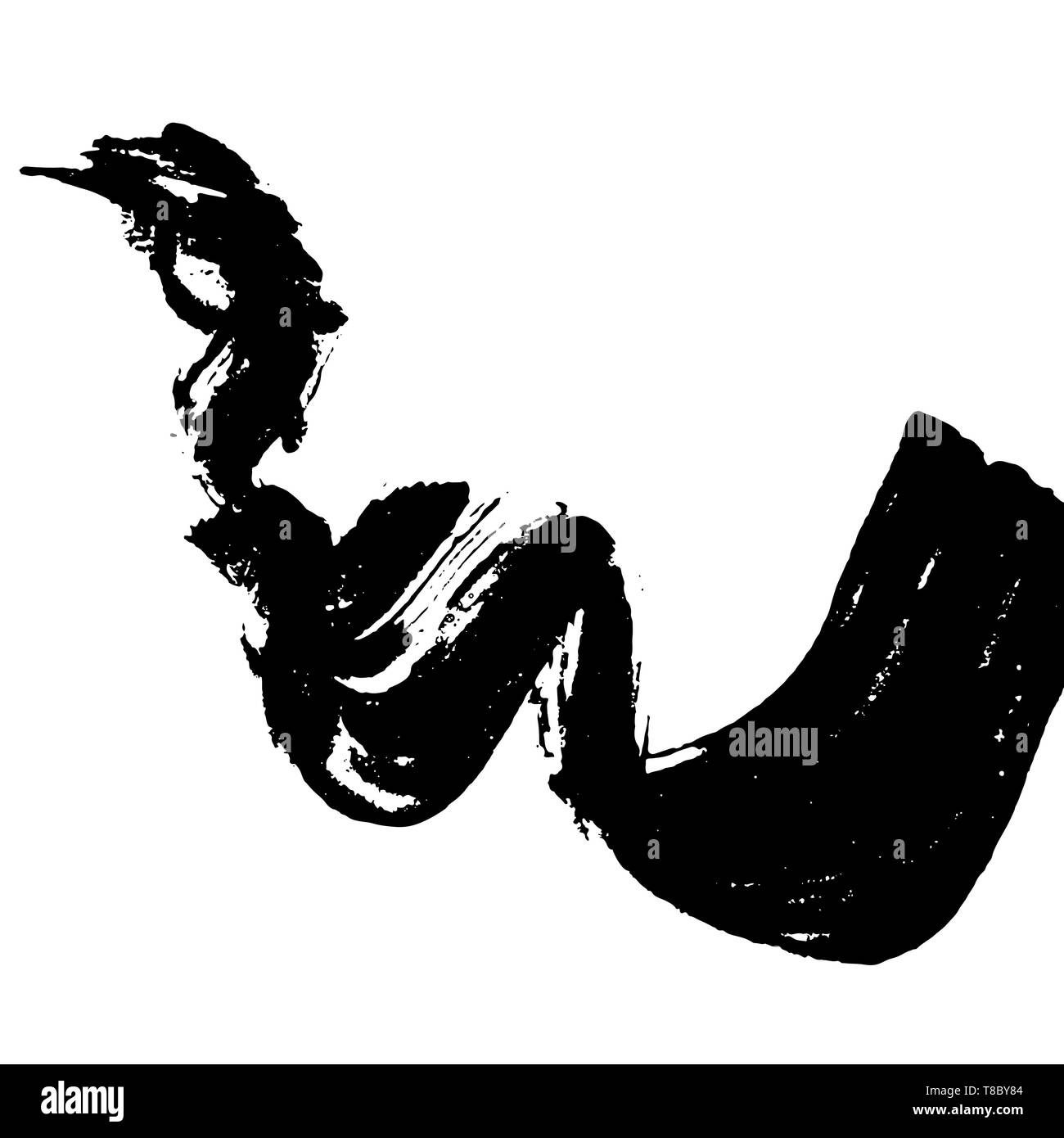 Ink vector dry wave brush stroke. Vector illustration. Grunge texture ...