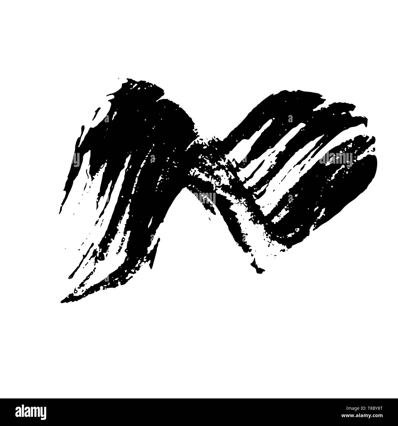 Ink vector dry wave brush stroke. Vector illustration. Grunge texture ...