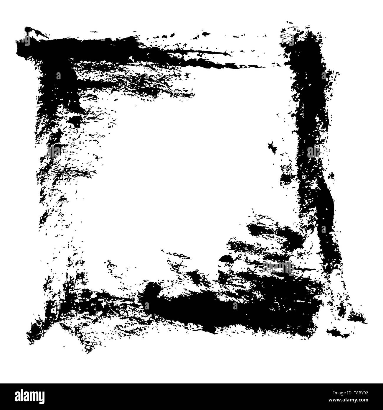 Ink vector brush stroke frame. Vector illustration. Grunge texture ...