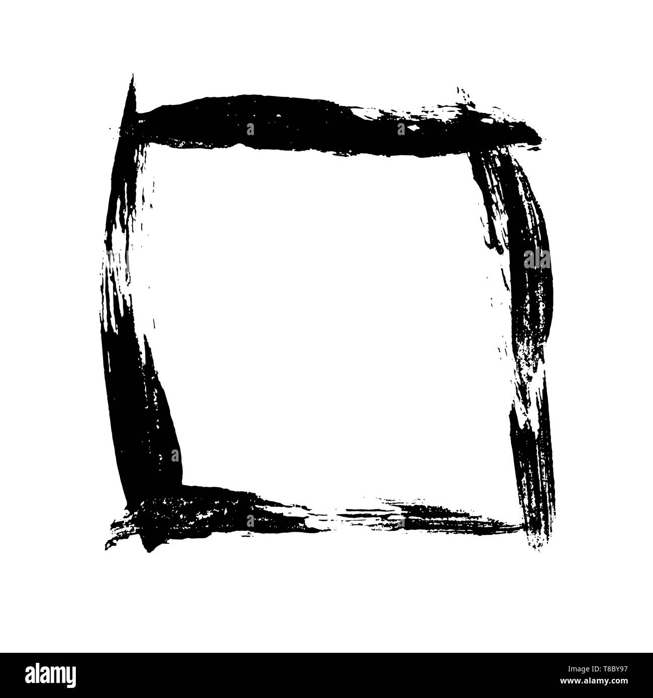 Ink vector brush stroke frame. Vector illustration. Grunge texture ...
