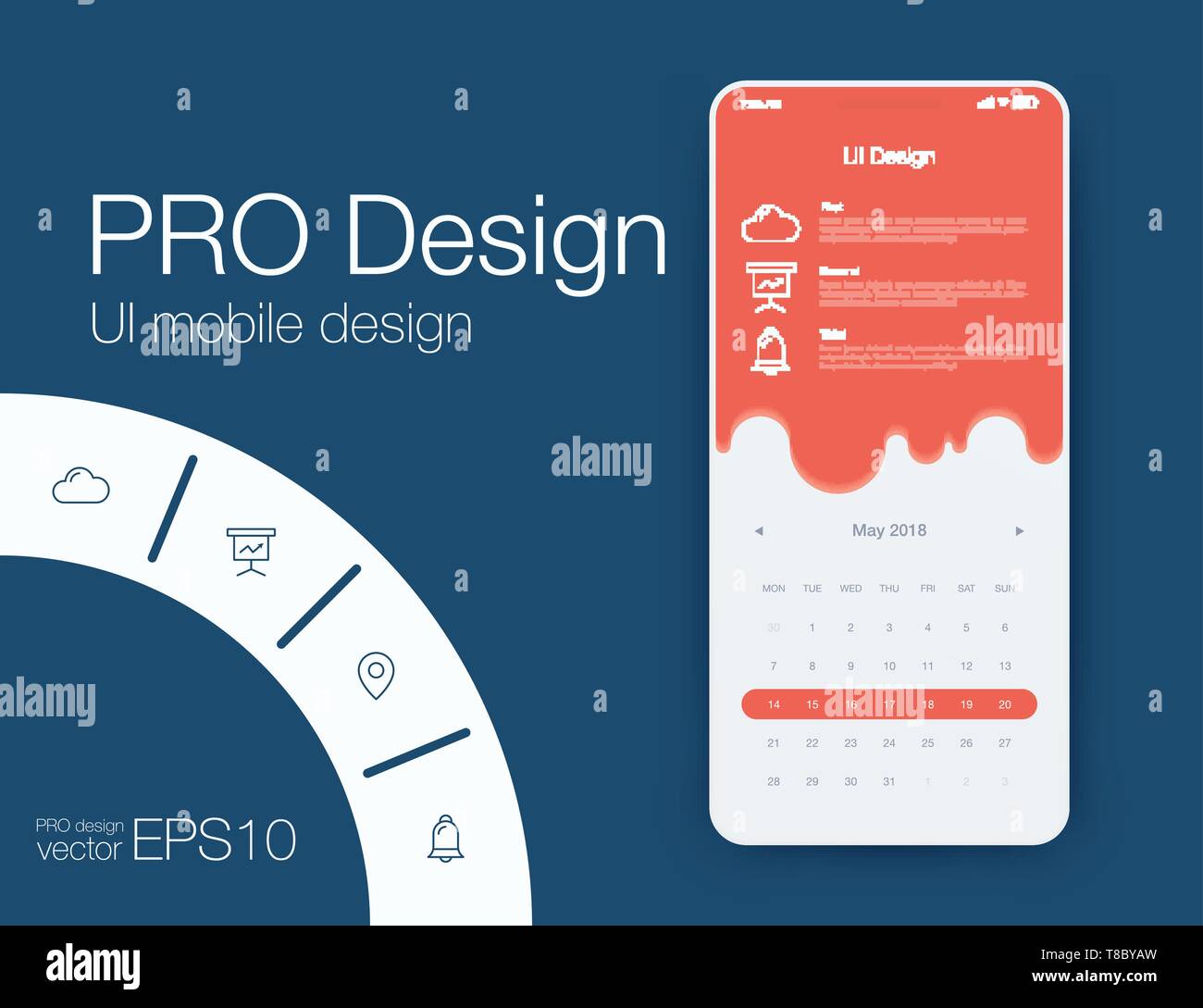 User interface with infographics with charts and graphs in flat design ...