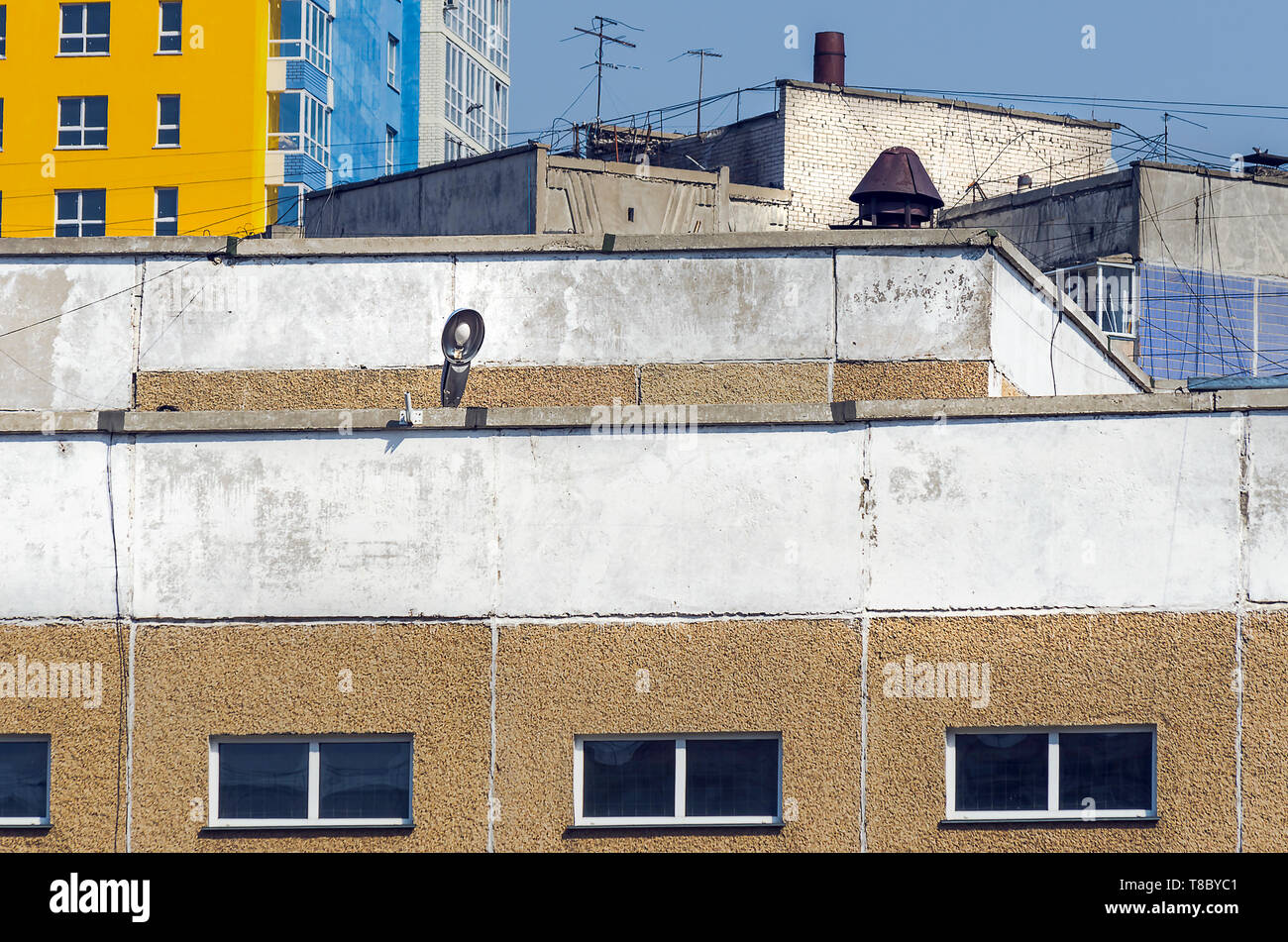 Development in Tight Urban Spaces. Chaotic Rooftops of Various ...