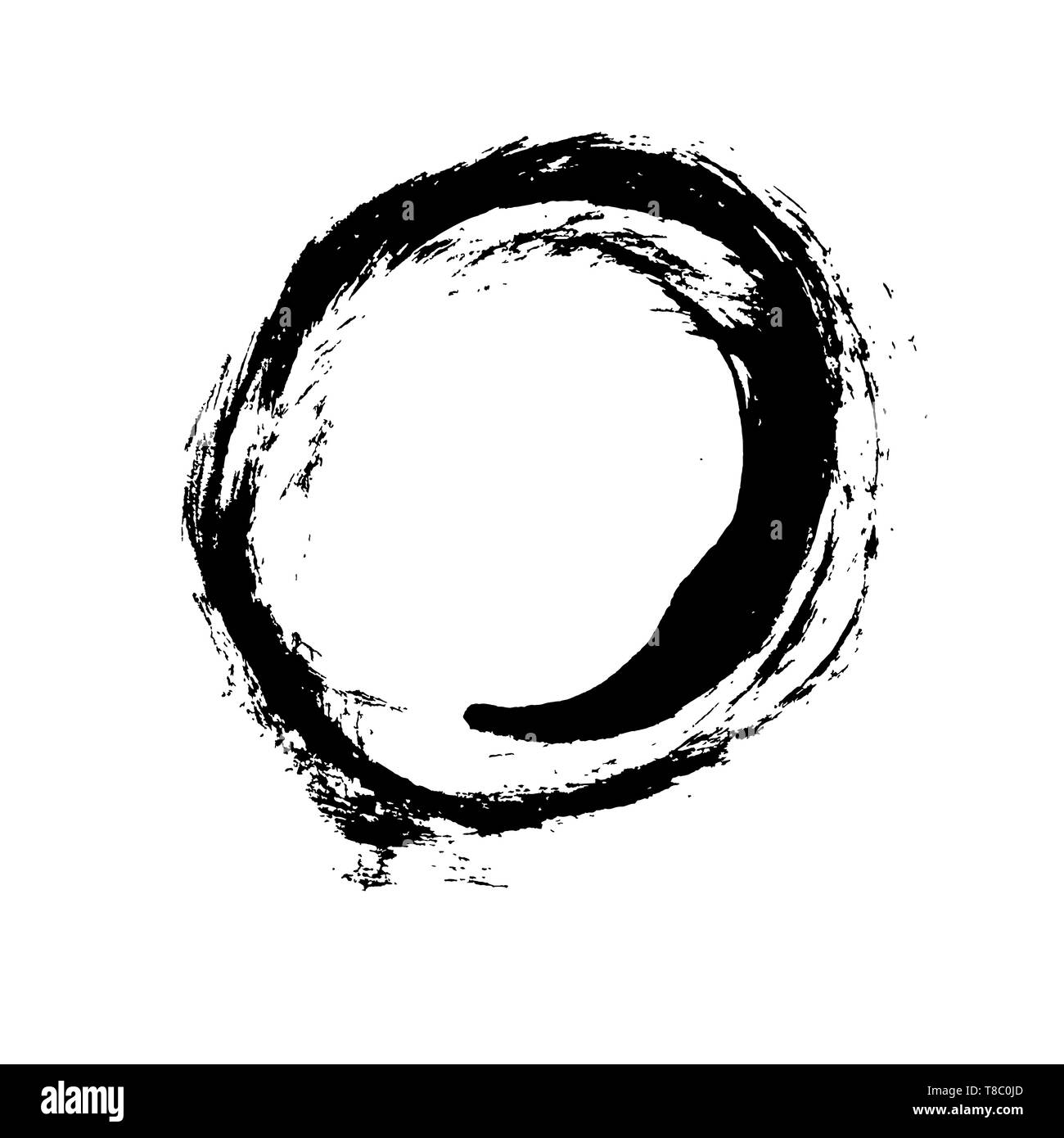 Ink vector brush stroke round frame. Vector illustration. Grunge ...