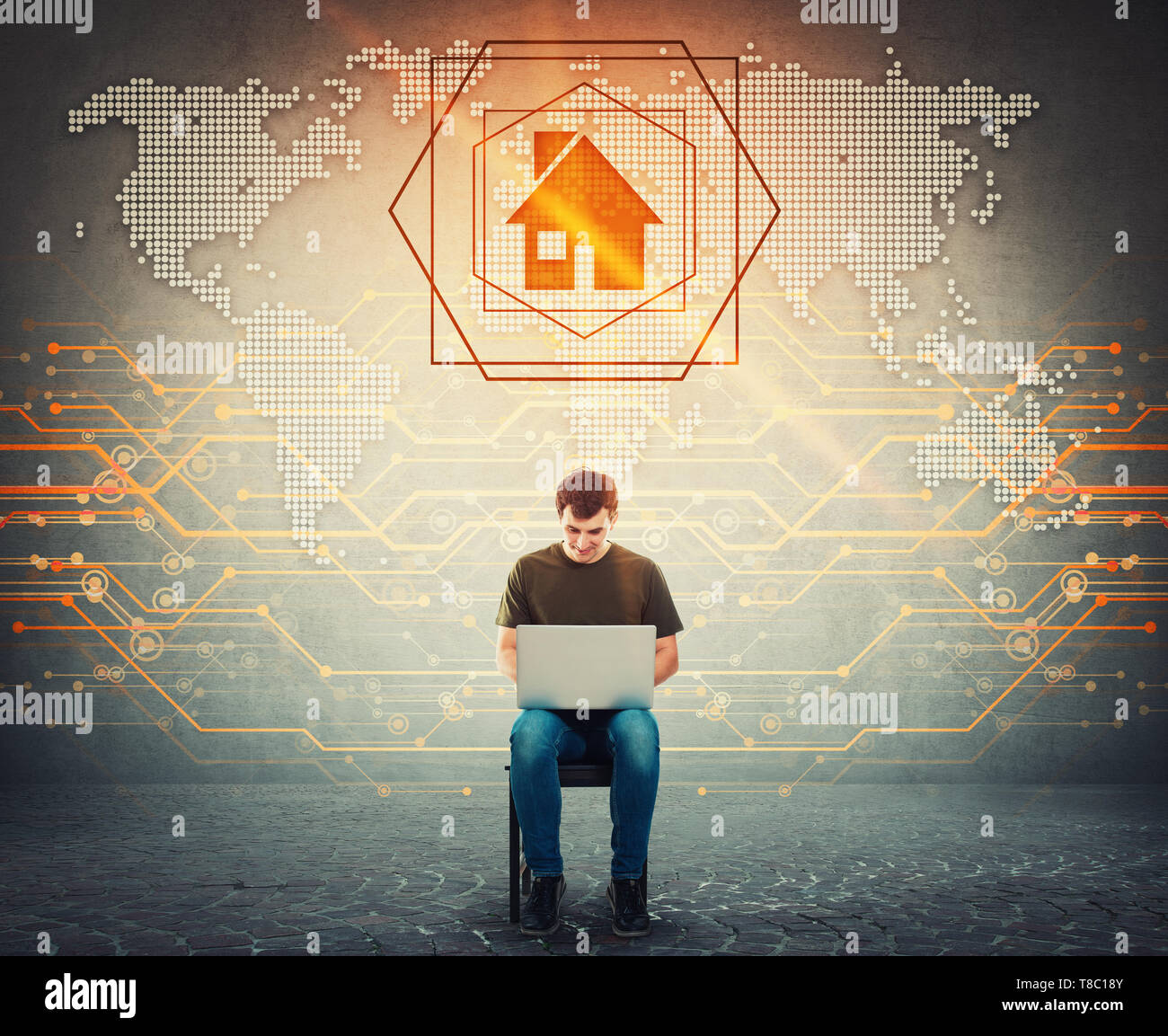 Man sitting on virtual chair hi-res stock photography and images - Alamy