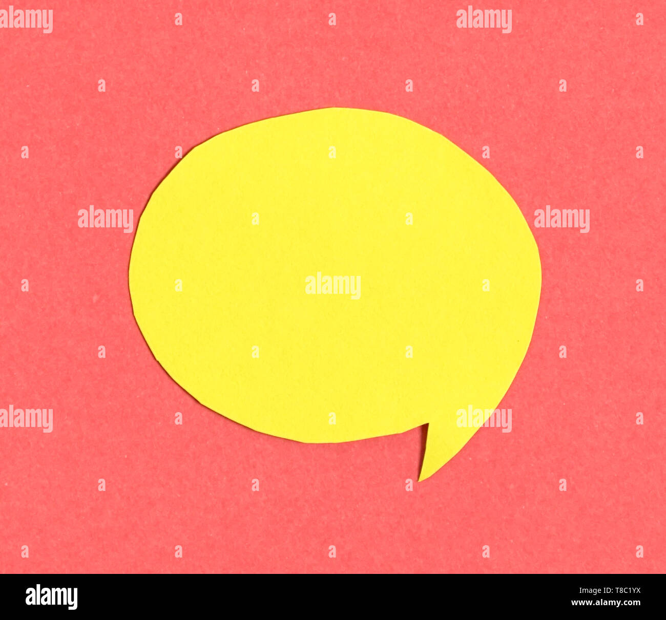 Symbol and concept for talking and message : yellow chat speech icon on ...