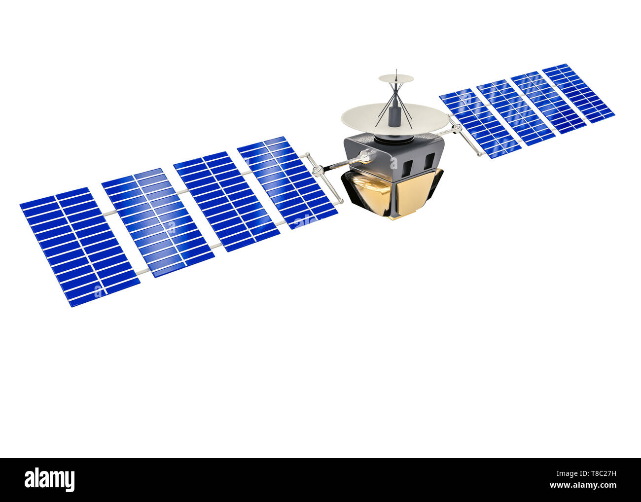 artificial satellite concept 3D rendering isolated on white Stock Photo ...