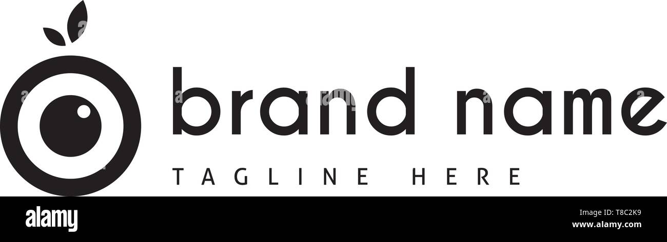 Fresh fruit abstarct black vector logo design Stock Vector Image & Art ...