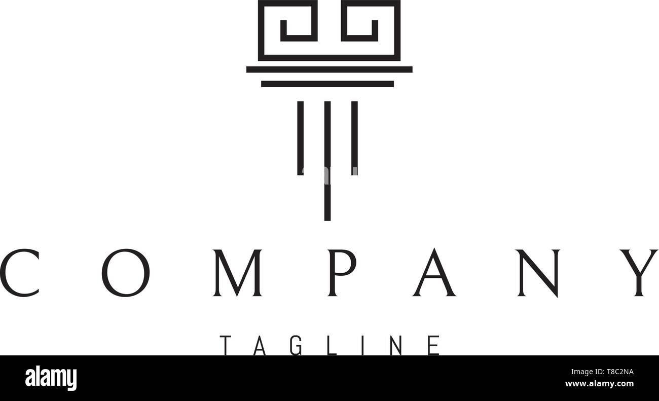 Greek column black abstract vector logo design Stock Vector Image & Art ...
