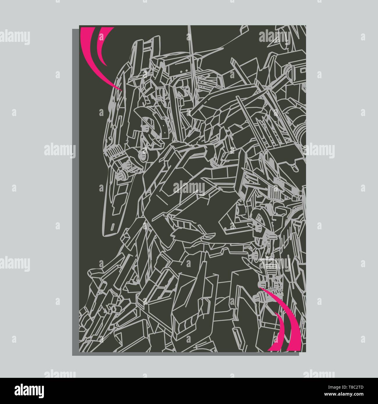 Vector illustration. robot sacred geometry. robot mock-up isolated ...