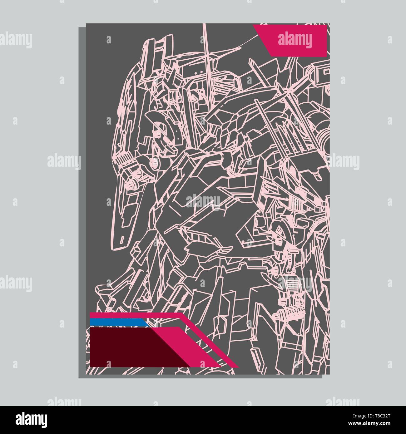 Vector illustration. robot sacred geometry. robot mock-up isolated ...