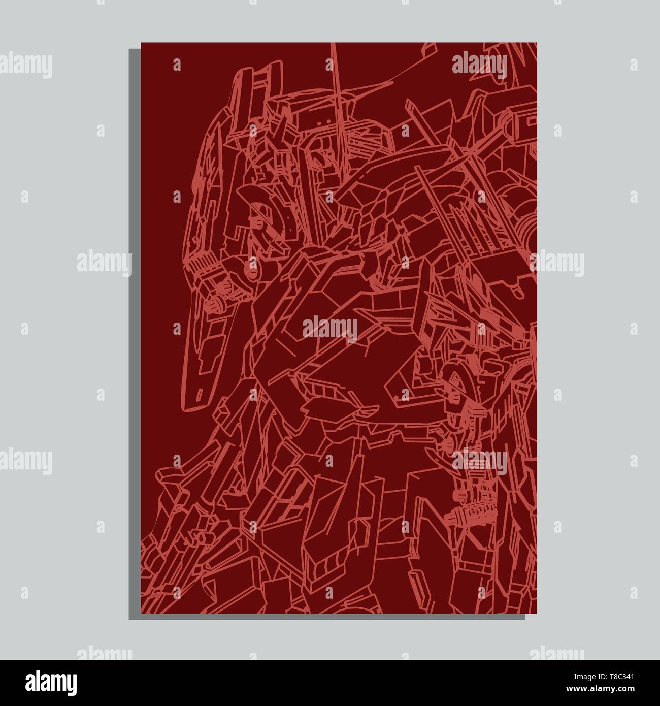 Vector illustration. robot sacred geometry. robot mock-up isolated ...