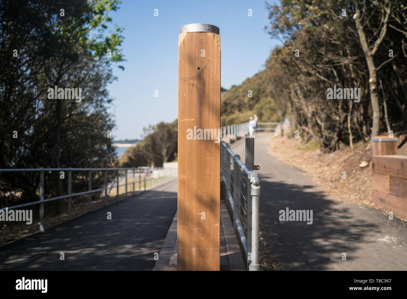 New zig-zag path from Highcliffe beach to Highcliffe Castle Stock Photo ...