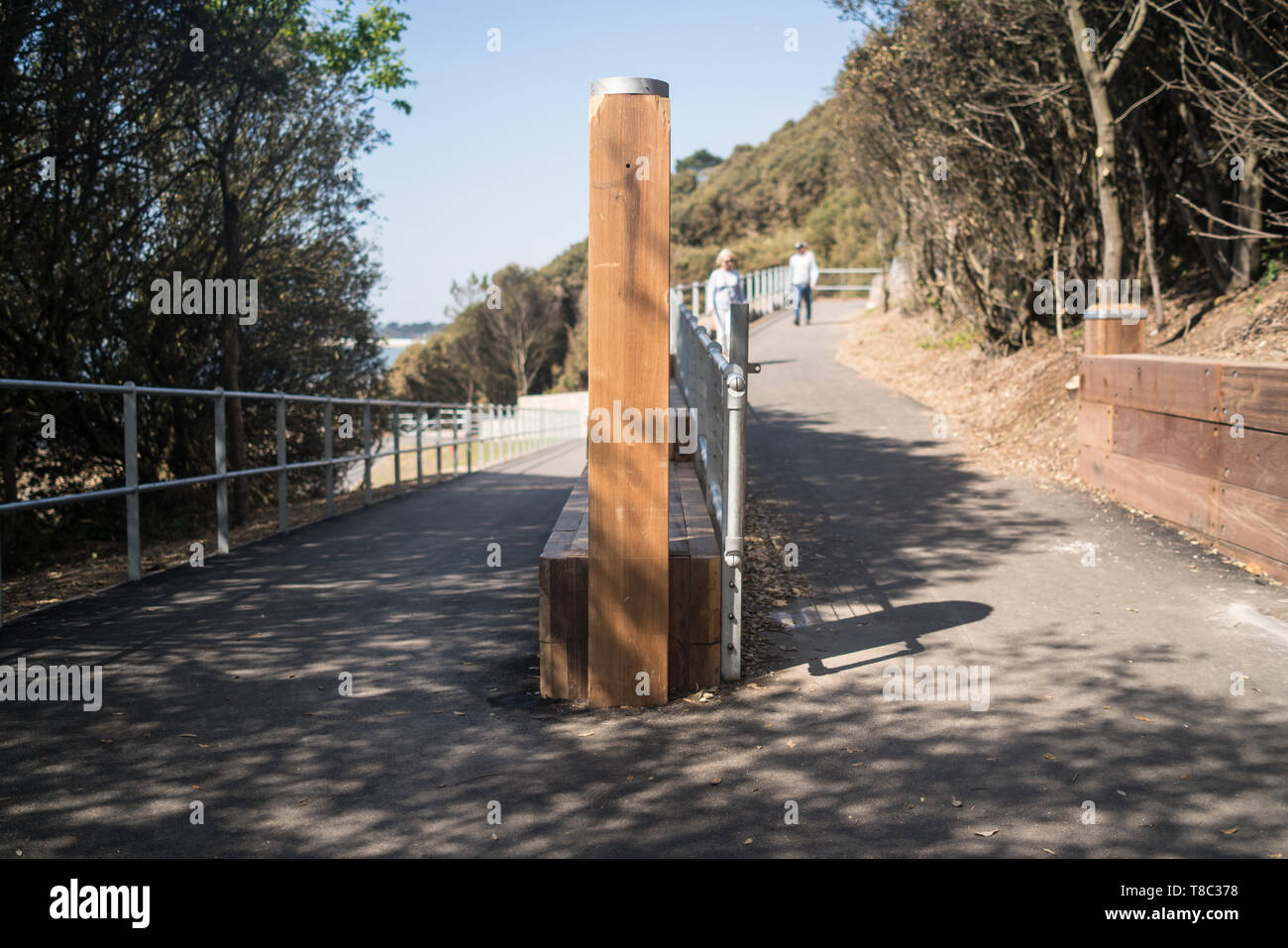 New zig-zag path from Highcliffe beach to Highcliffe Castle Stock Photo ...