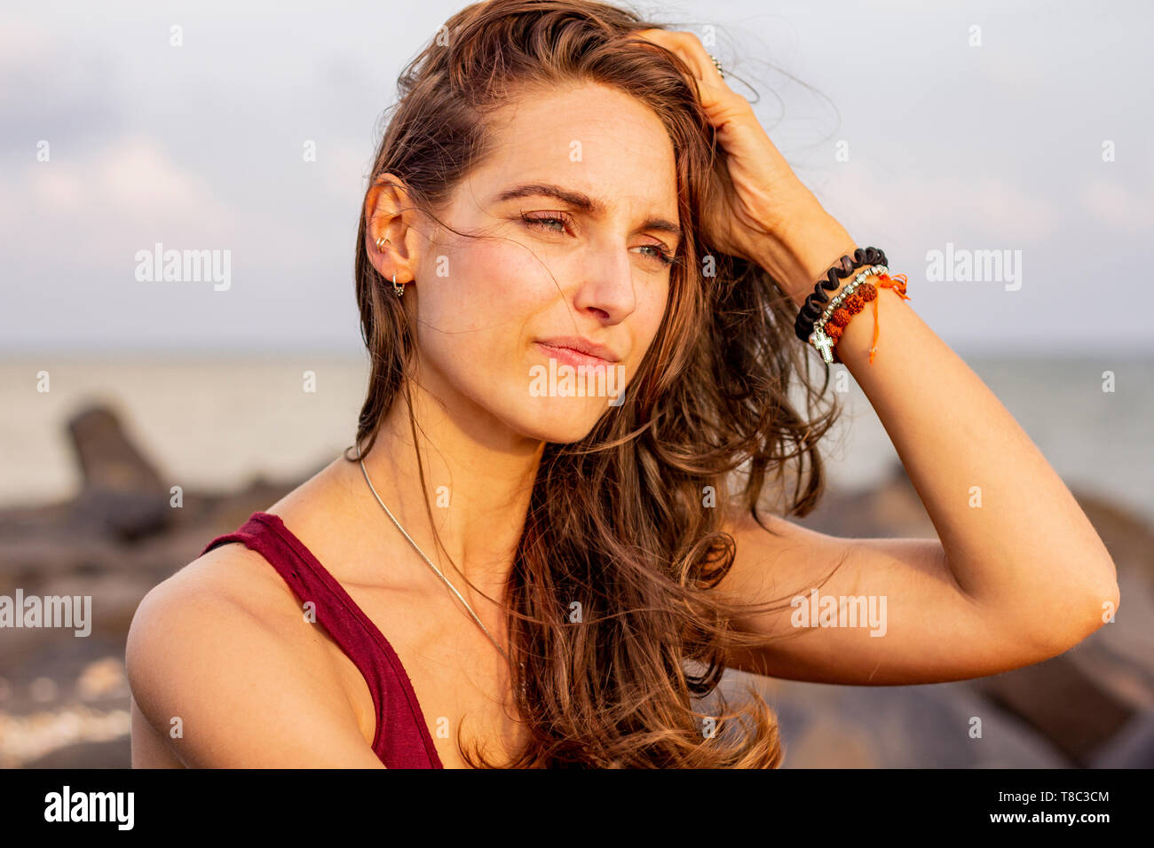 Beautiful young bohemian woman hi-res stock photography and images - Alamy