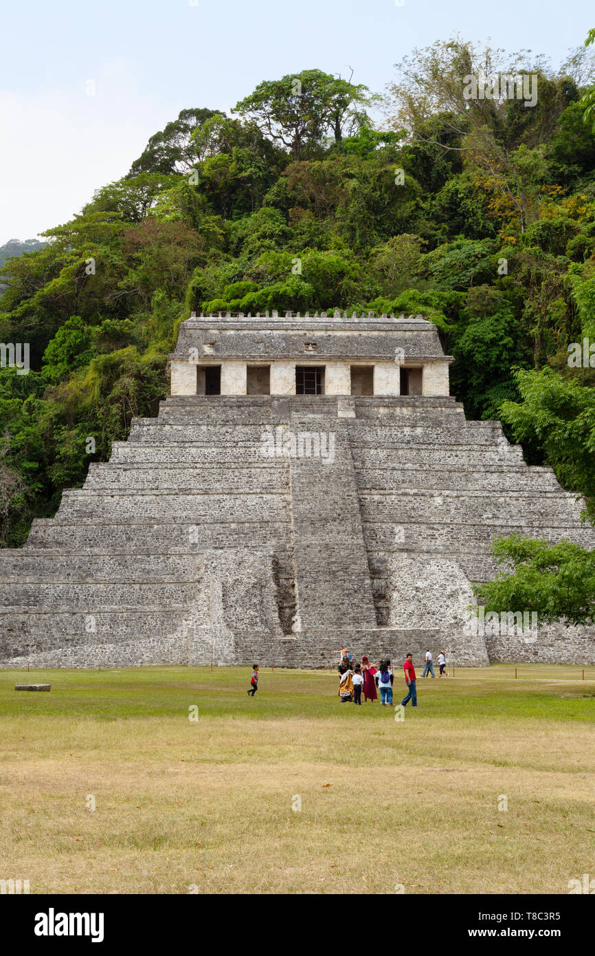 Palenque Mexico - Temple of the Inscriptions, a ruined maya temple, and ...