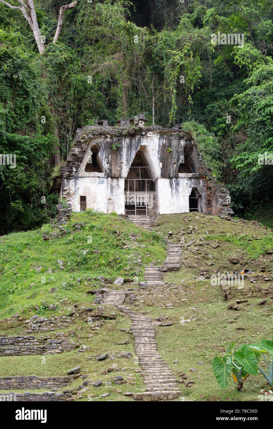 Palenque Mexico; Temple of the foliated Cross, the ancient maya site of ...