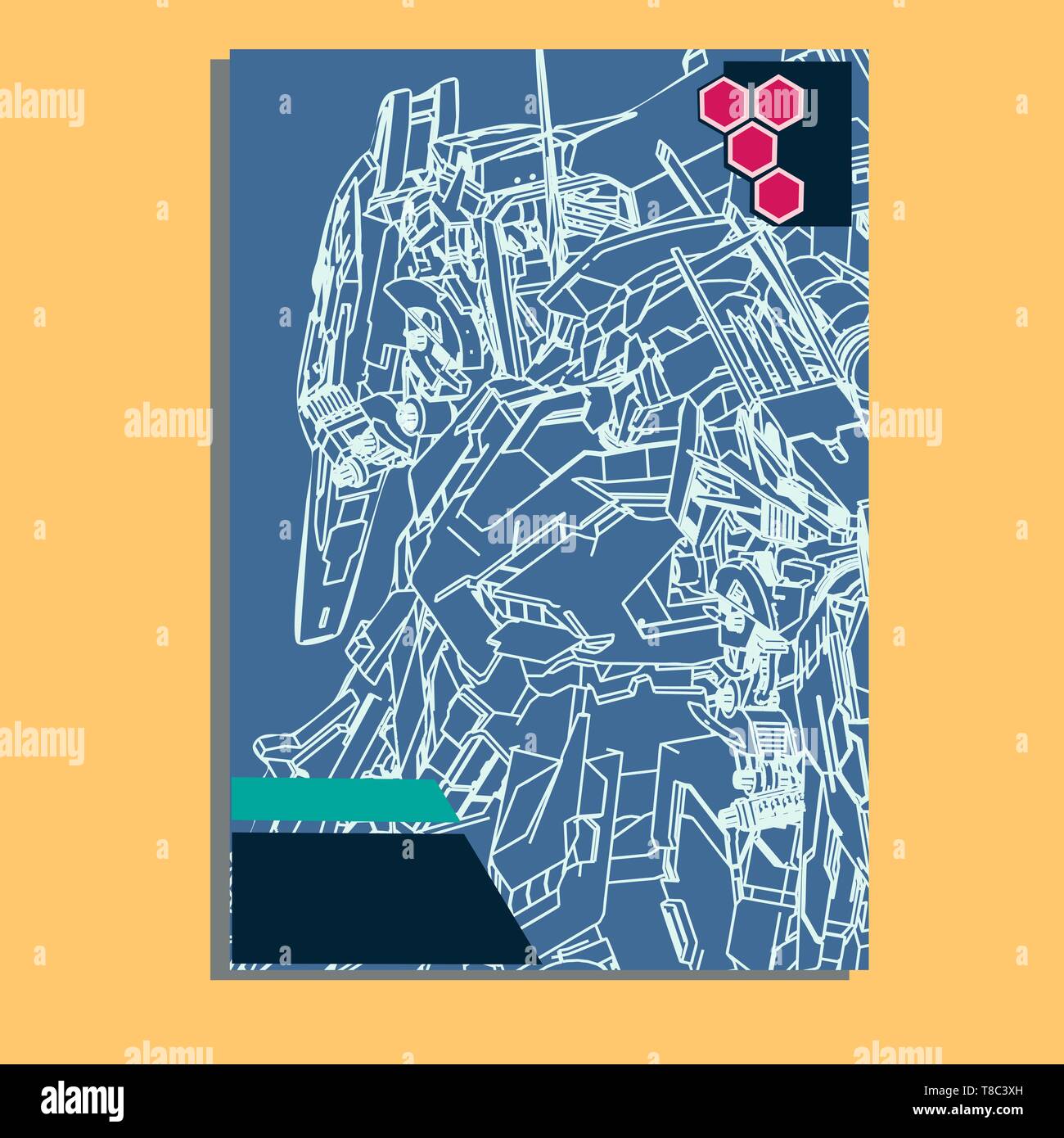 Vector illustration. robot sacred geometry. robot mock-up isolated ...