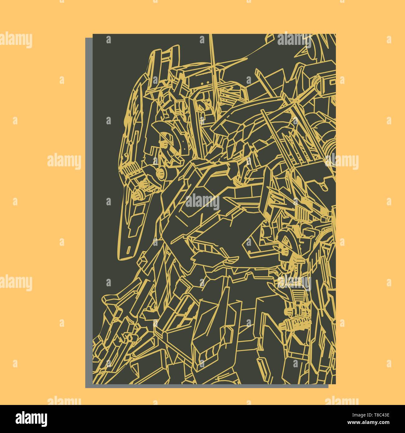 Vector illustration. robot sacred geometry. robot mock-up isolated ...