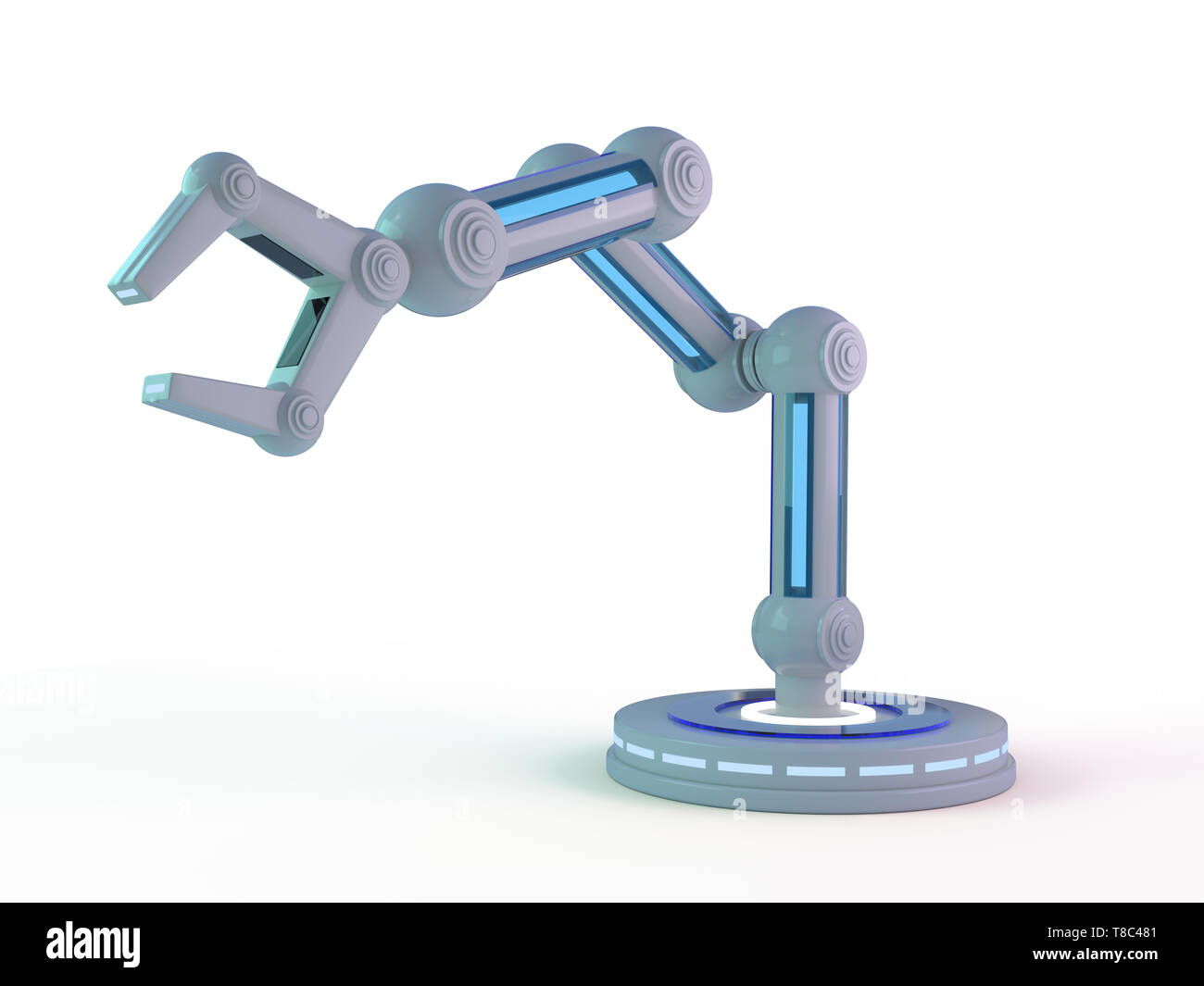 Plastic model of industrial robotics arm Robot manipulator. 3D ...