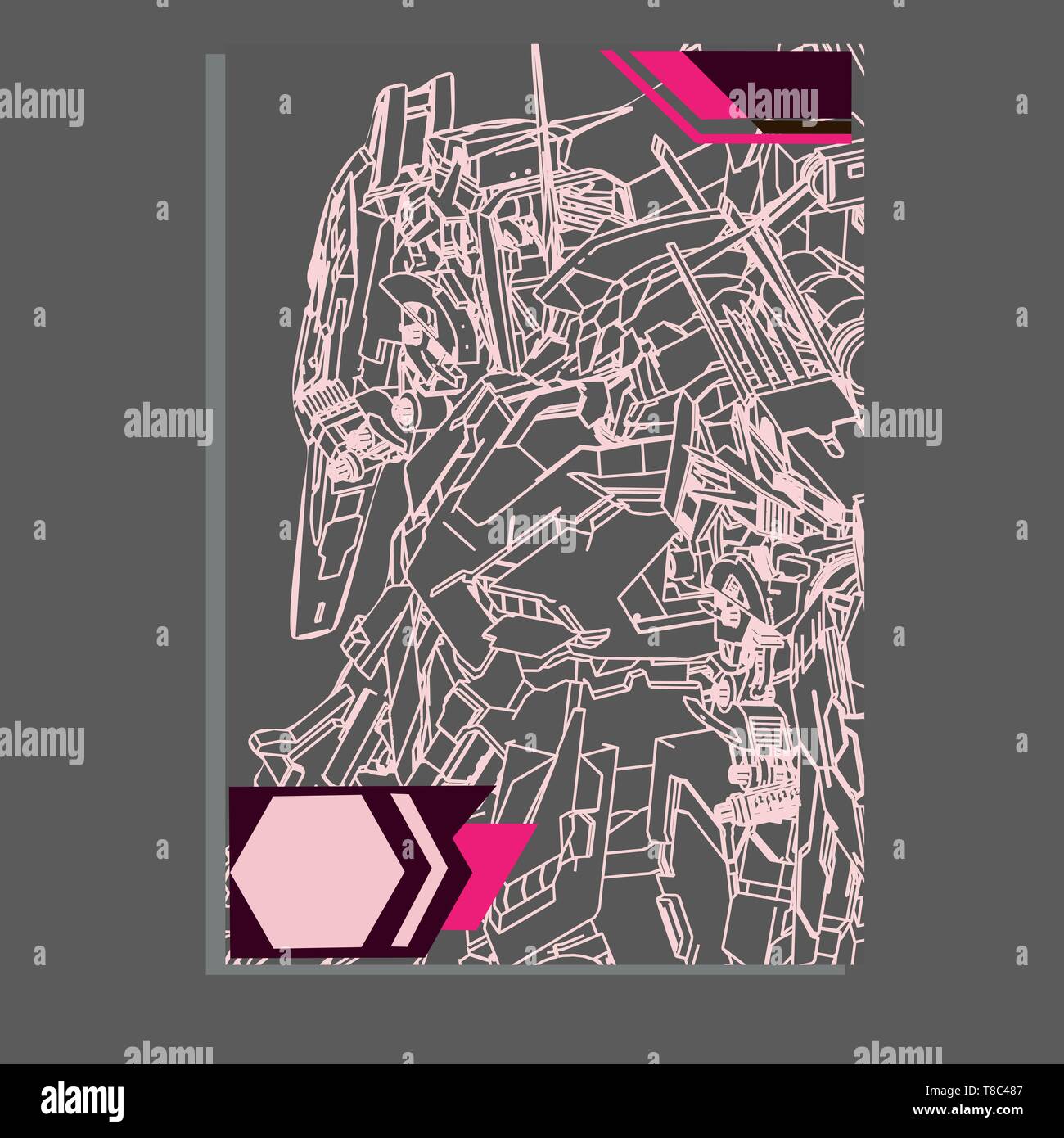 Vector illustration. robot sacred geometry. robot mock-up isolated ...