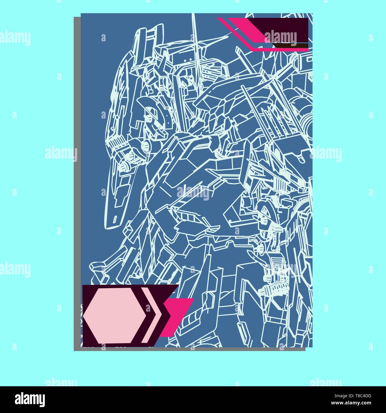 Vector illustration. robot sacred geometry. robot mock-up isolated ...