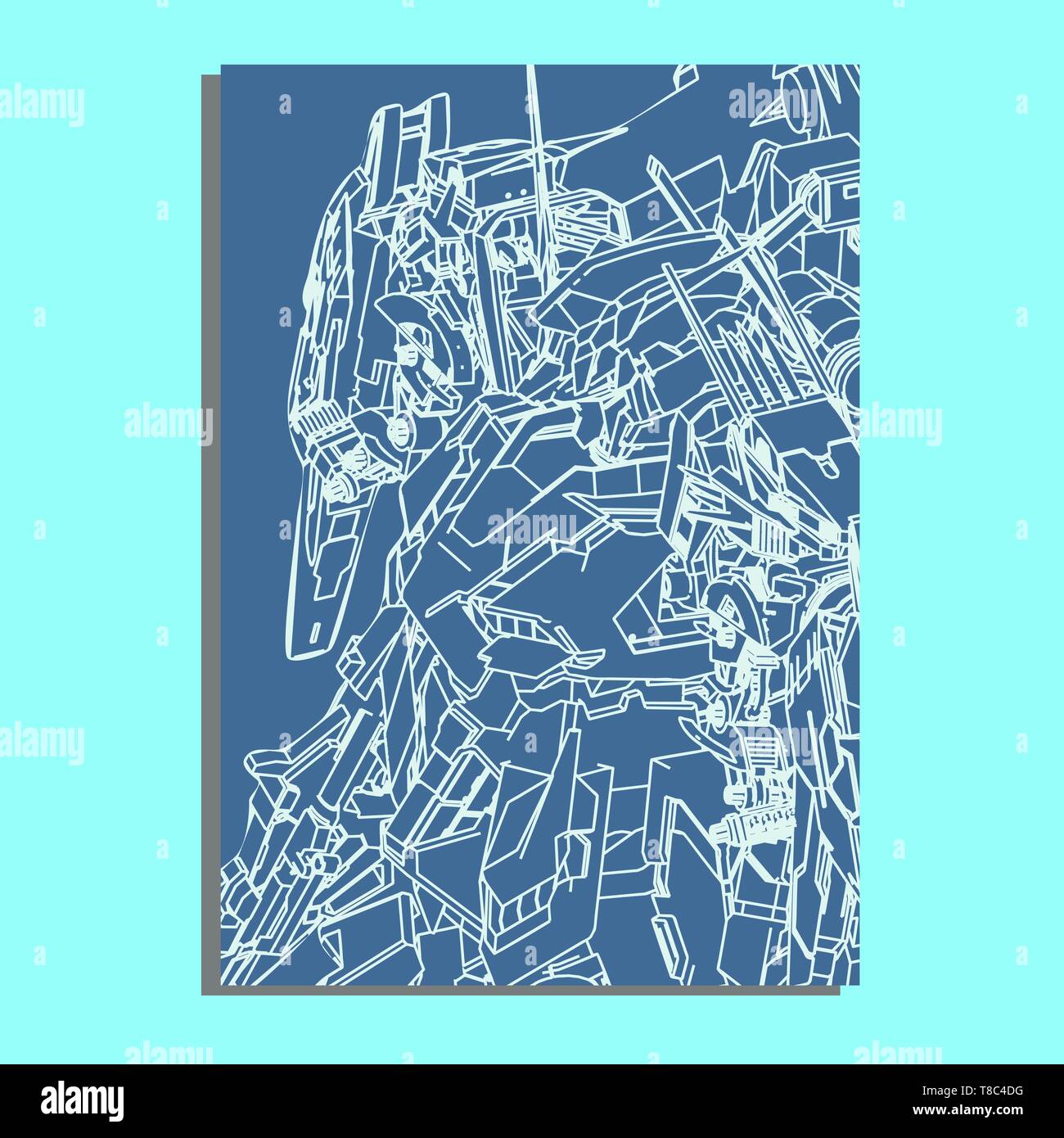 Vector illustration. robot sacred geometry. robot mock-up isolated ...