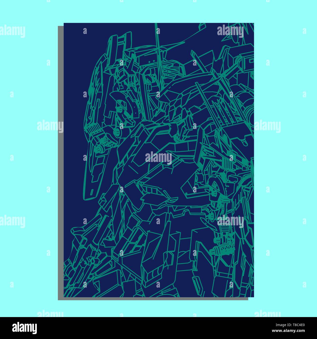 Vector illustration. robot sacred geometry. robot mock-up isolated ...