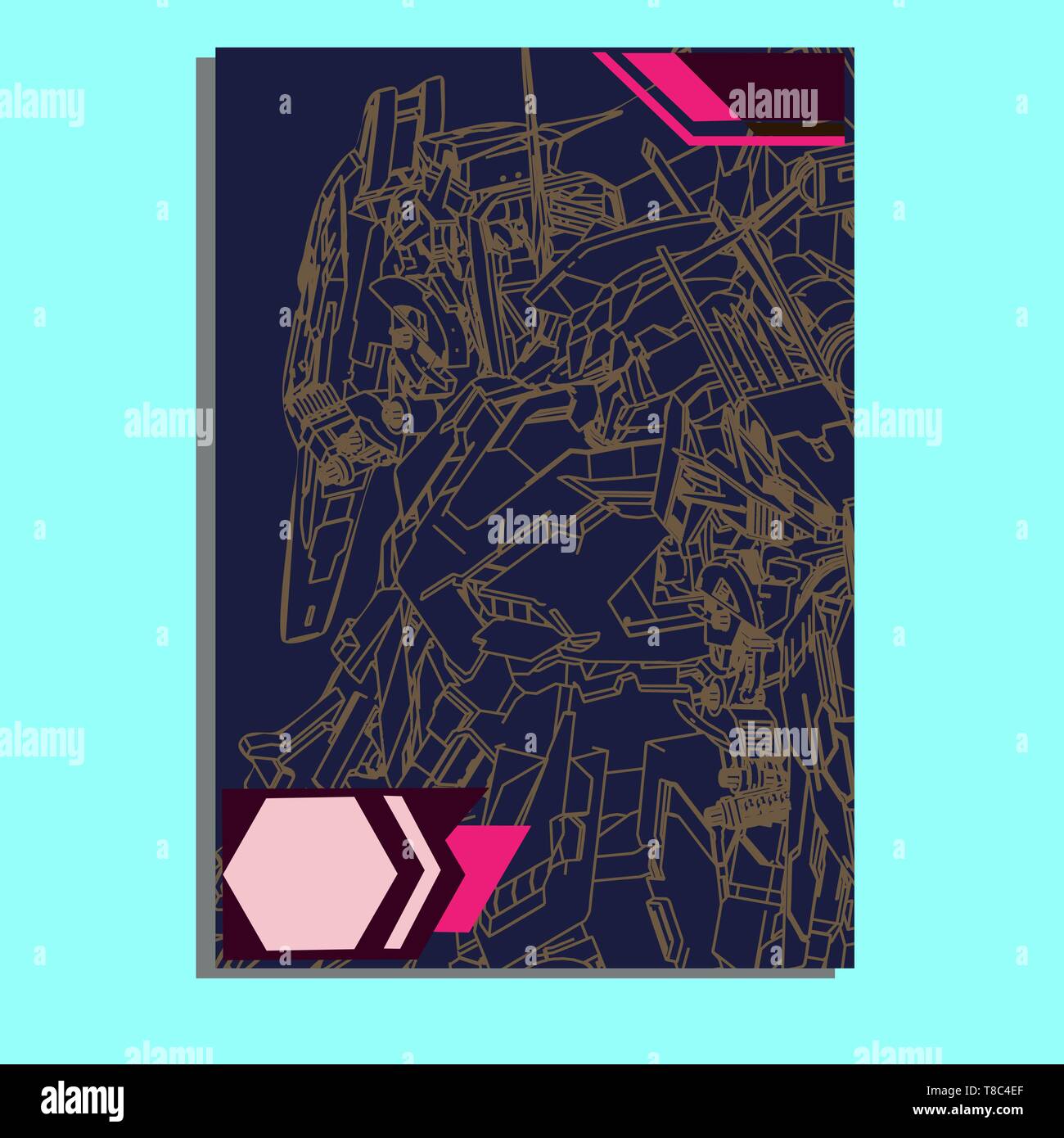 Vector illustration. robot sacred geometry. robot mock-up isolated ...