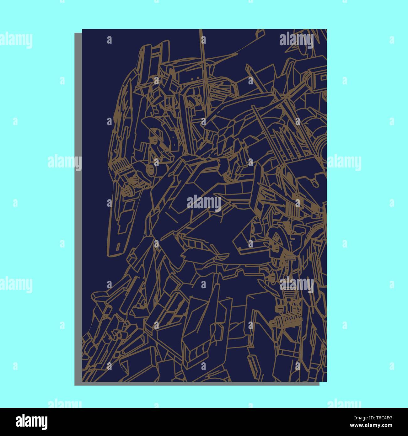 Vector illustration. robot sacred geometry. robot mock-up isolated ...