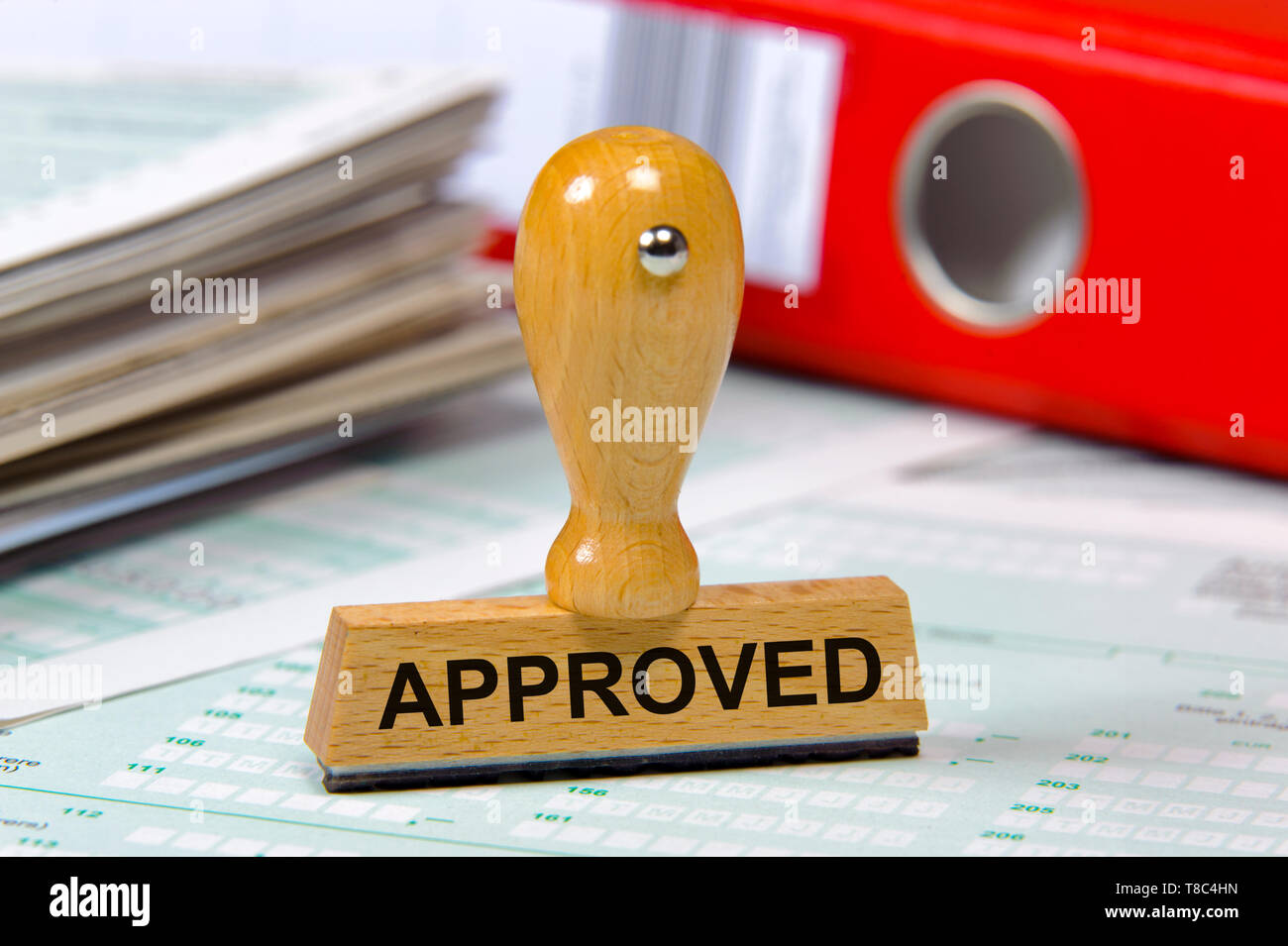 Approved printed on rubber stamp Stock Photo - Alamy