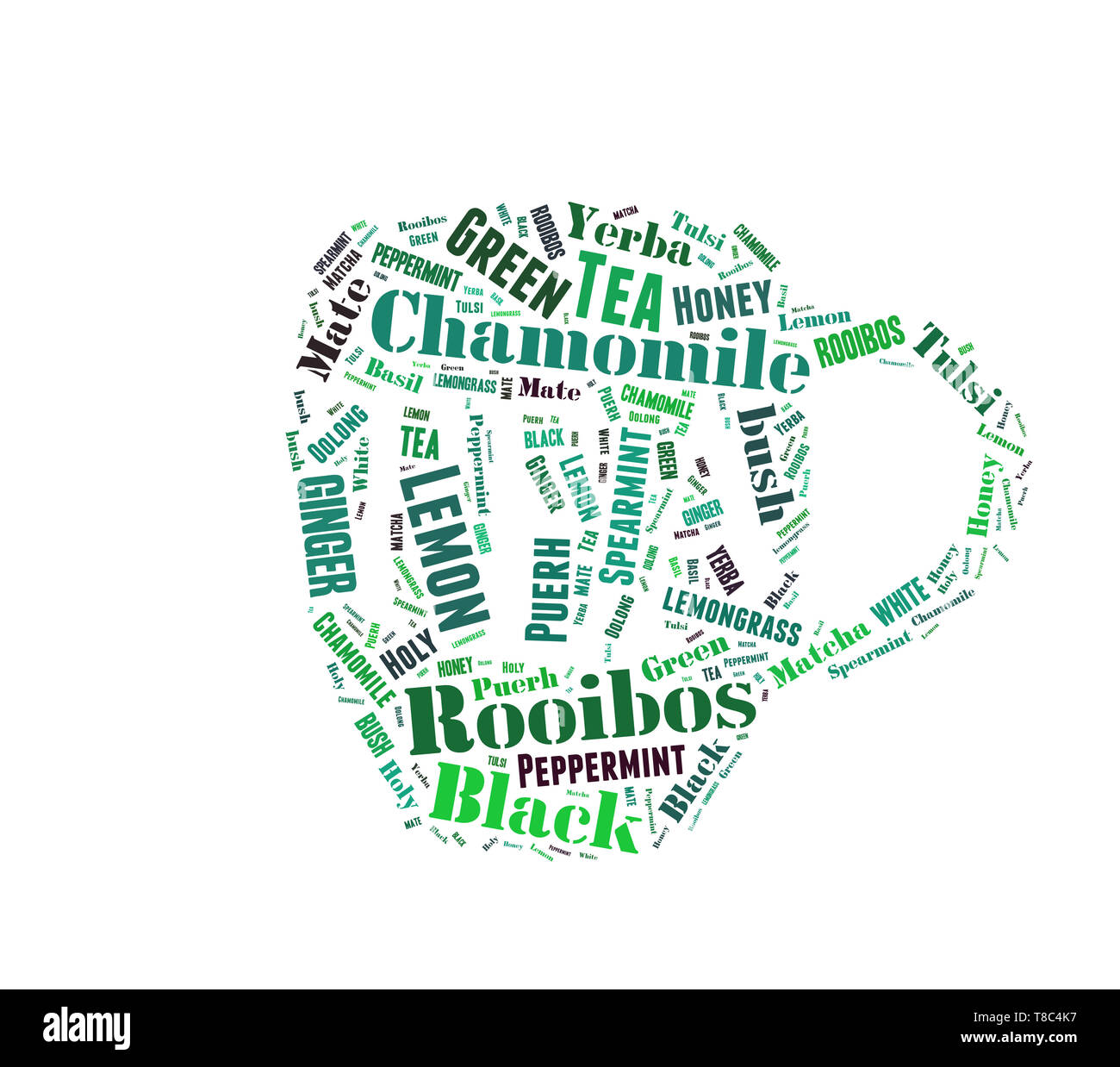 Tea mug word cloud Stock Photo - Alamy