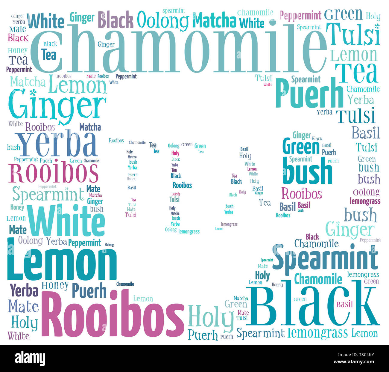 Tea word cloud Stock Photo - Alamy