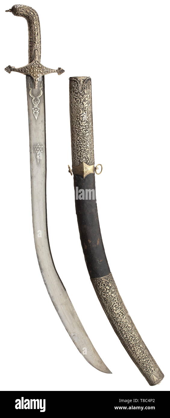 A nickel-silver mounted kilij, Ottoman/Greek, circa 1820 With typical T ...