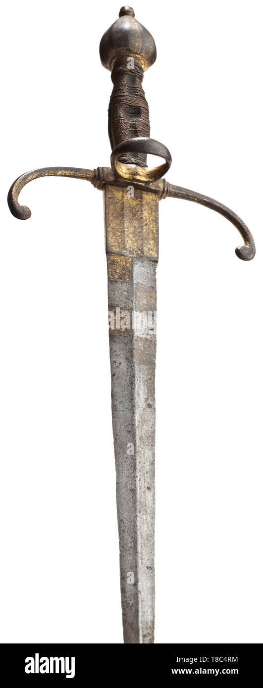 An Italian left-hand dagger, circa 1600 Wide, double-edged blade with ...