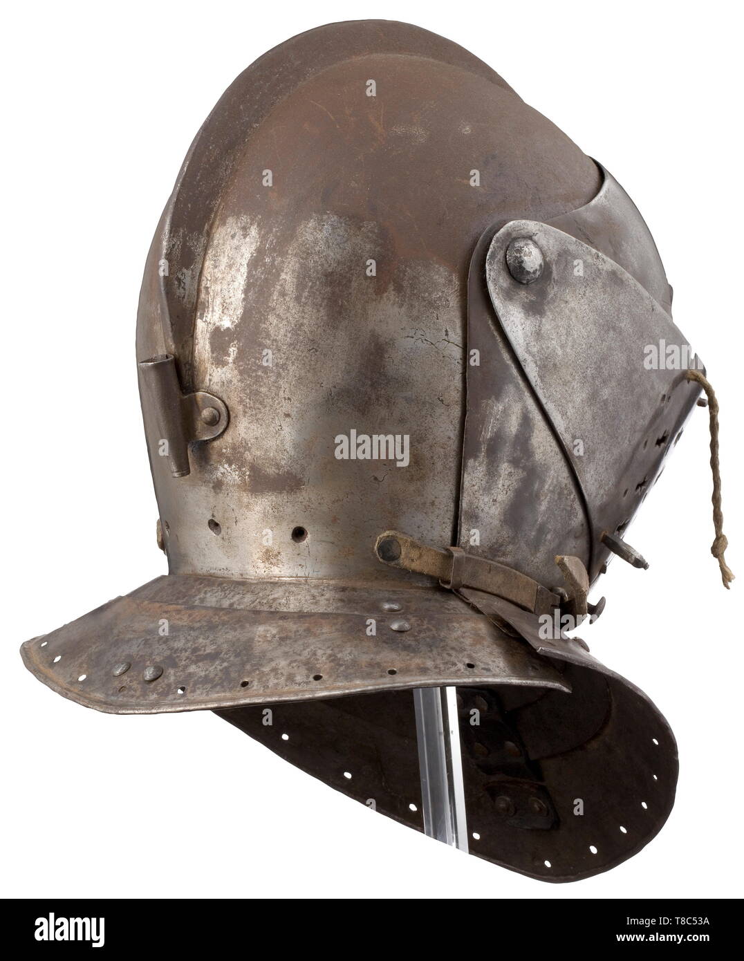 A closed helmet, German or Flemish, circa 1580 Heavy, one-piece forged ...