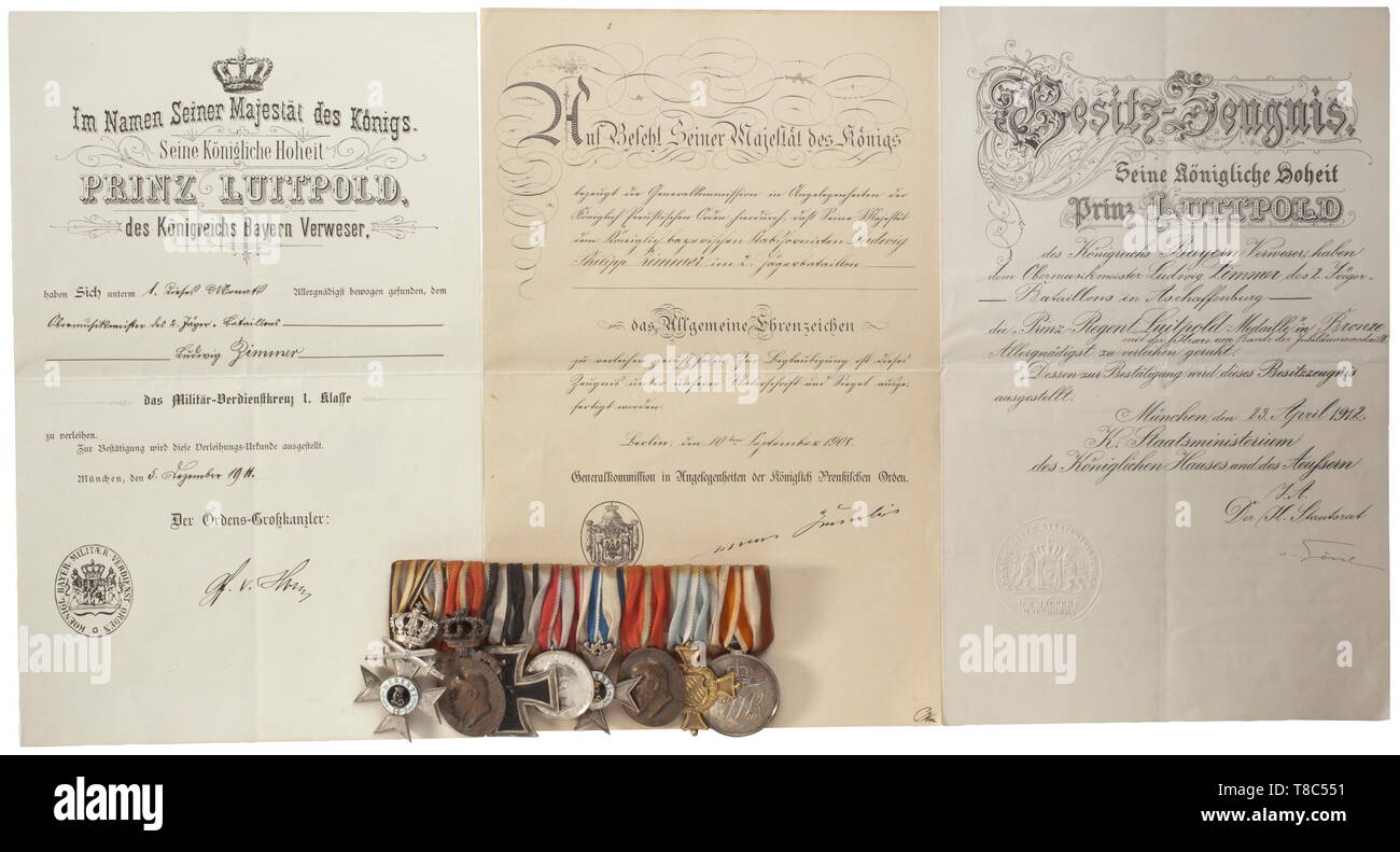 An orders clasp and award documents of Chief Music Master Ludwig Zimmer ...