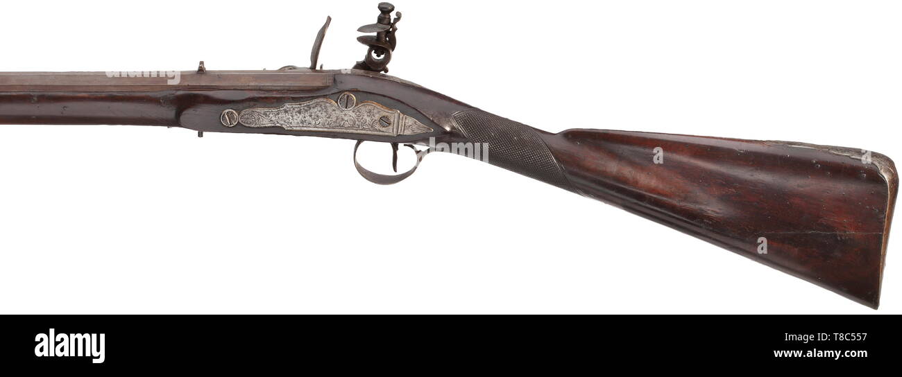 An English air rifle, circa 1800. Two-stage smooth-bore barrel ...
