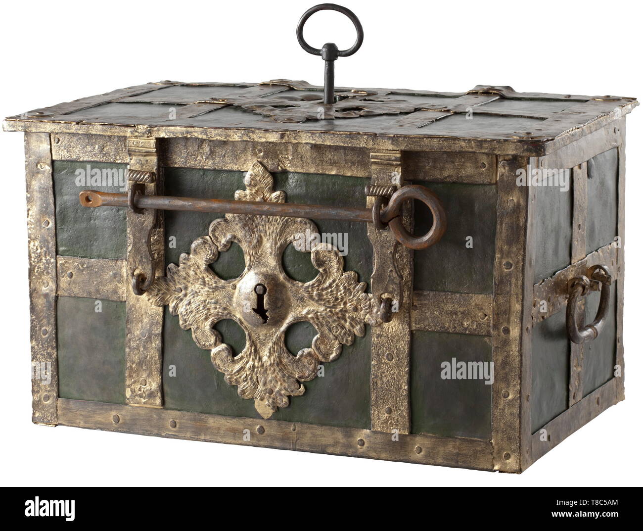 A German strong-box, mid-17th century Rectangular body made from sheet ...