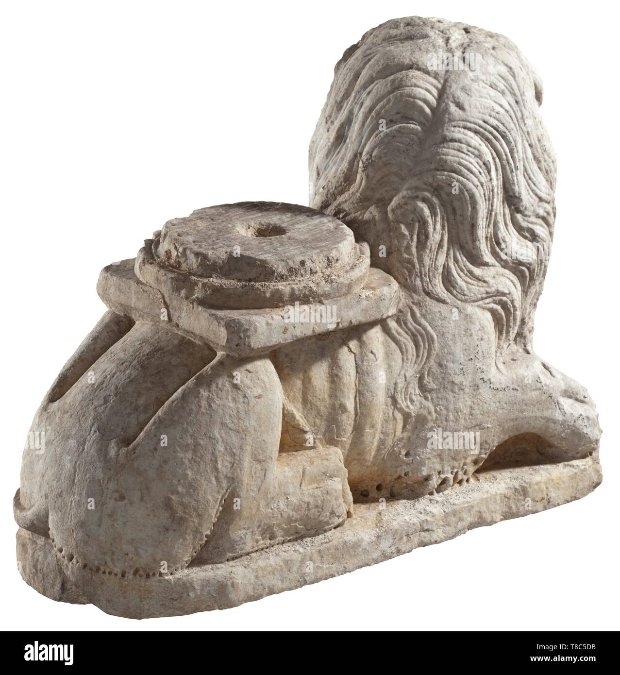An Italian base of a column shaped like a lion, circa 1300 White ...
