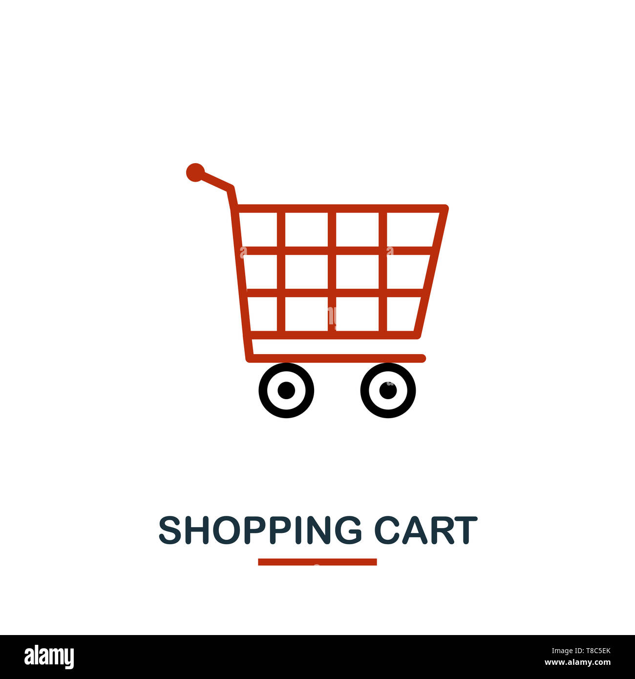 Shopping Cart icon in two colors. Creative black and red design from e ...