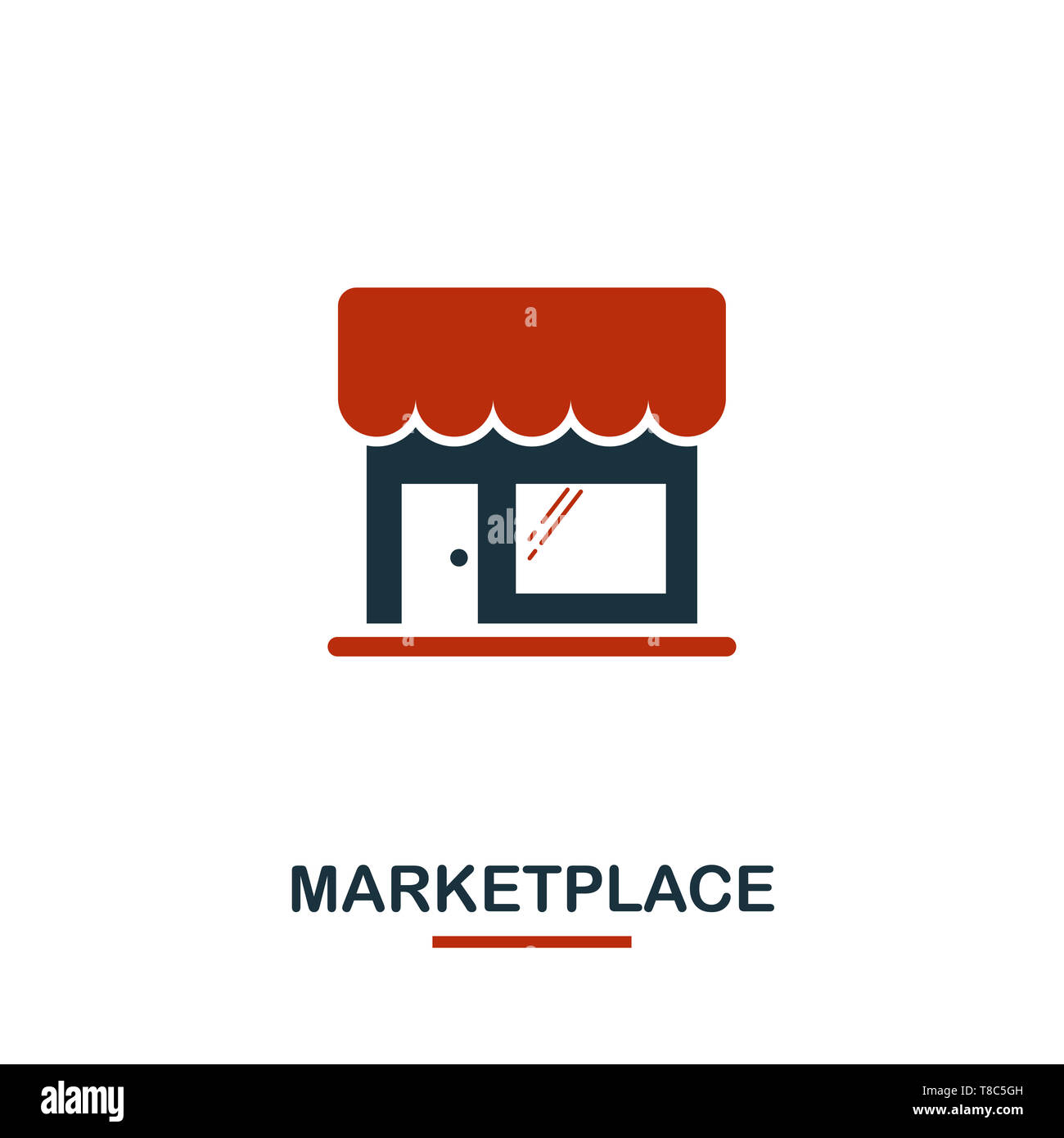 Marketplace icon in two colors. Creative black and red design from e ...