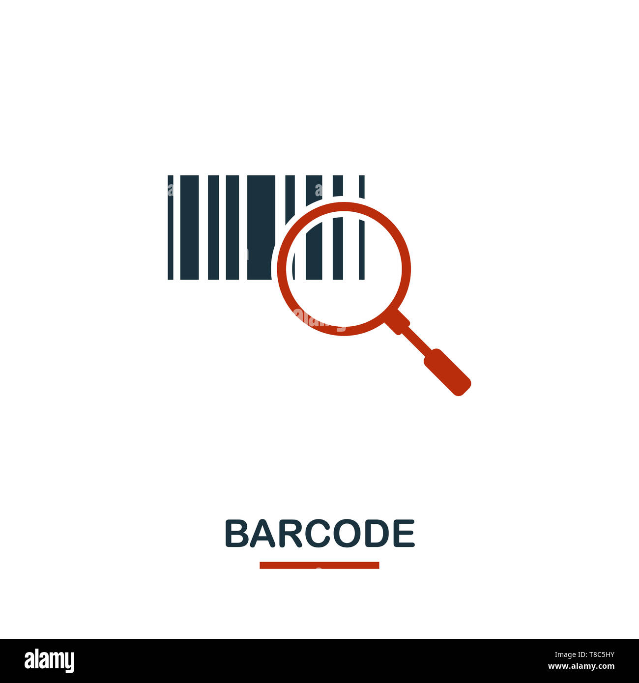 Barcode icon in two colors. Creative black and red design from e ...